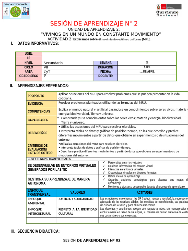 B5º Ses Act 2-Cyt-U2 | PDF | Aprendizaje | Evaluación