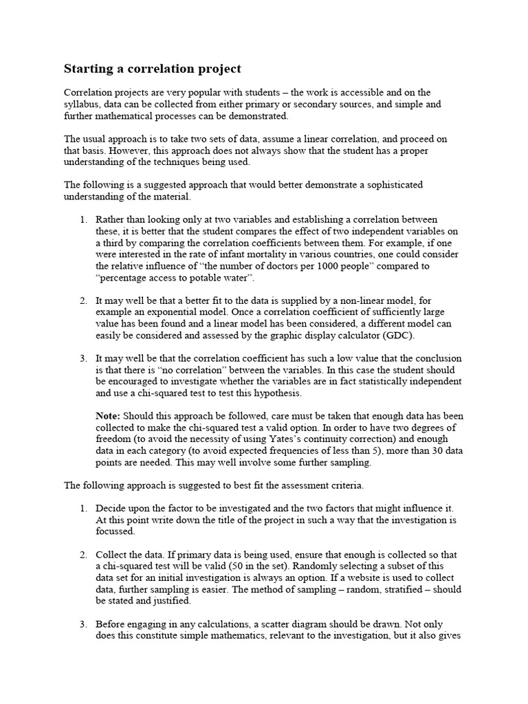 Starting a correlation project | PDF | Linear Regression | Standard ...