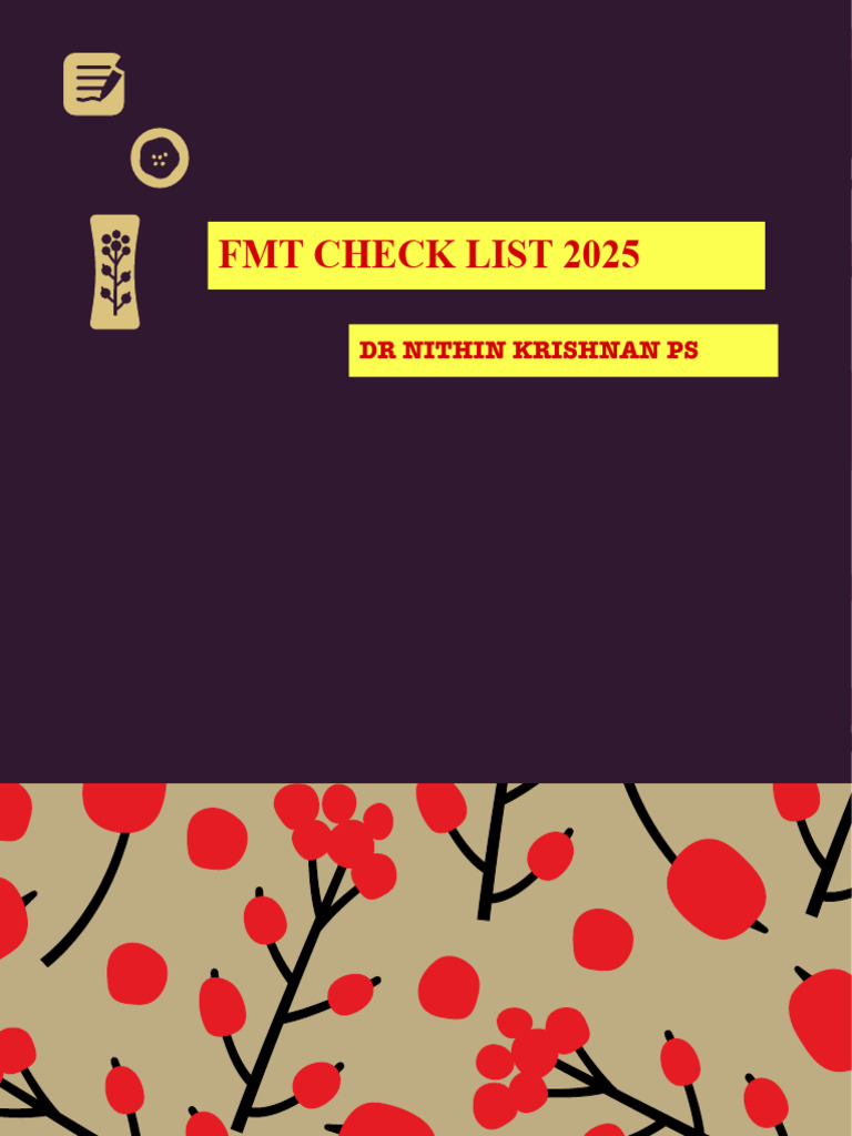 FMT CHECK LIST 2025 | PDF