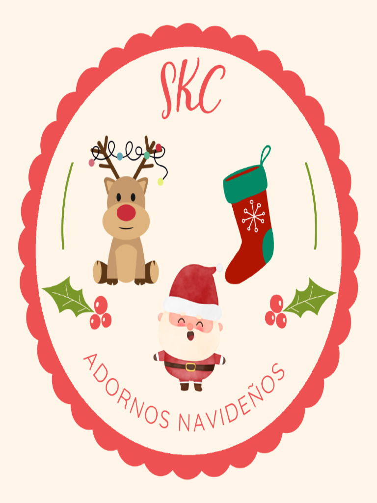 Sticker Christmas Navidad Galletas Circular Rojo y Verde | PDF
