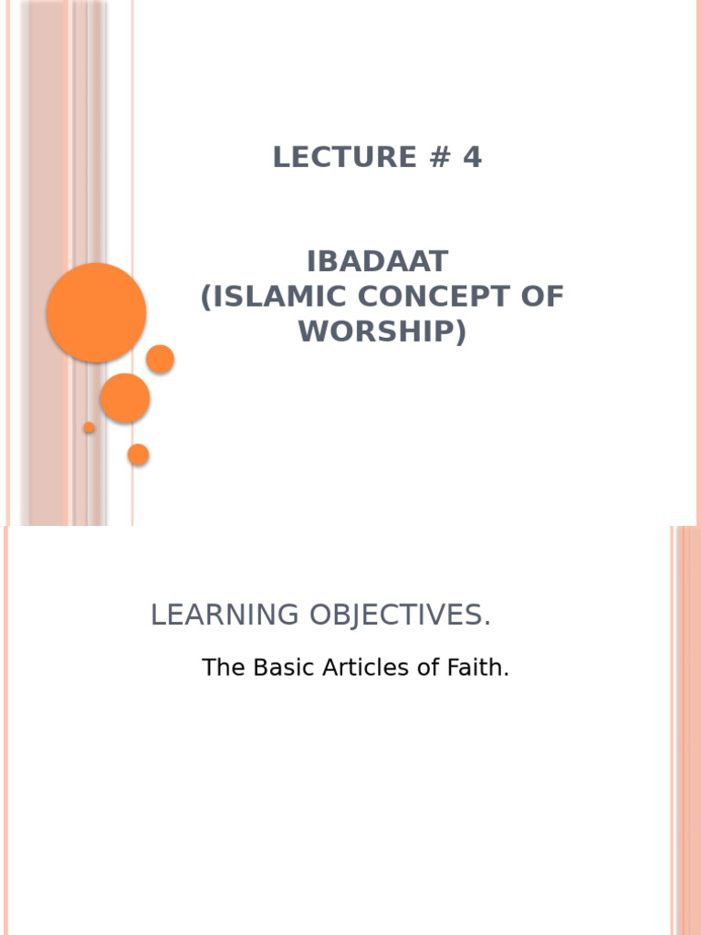 lecture 4 Islamic Concept of Worship | PDF | Prophets And Messengers In ...
