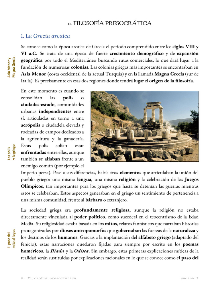 Filosofía Presocrática | PDF | Sócrates | Antigua Grecia
