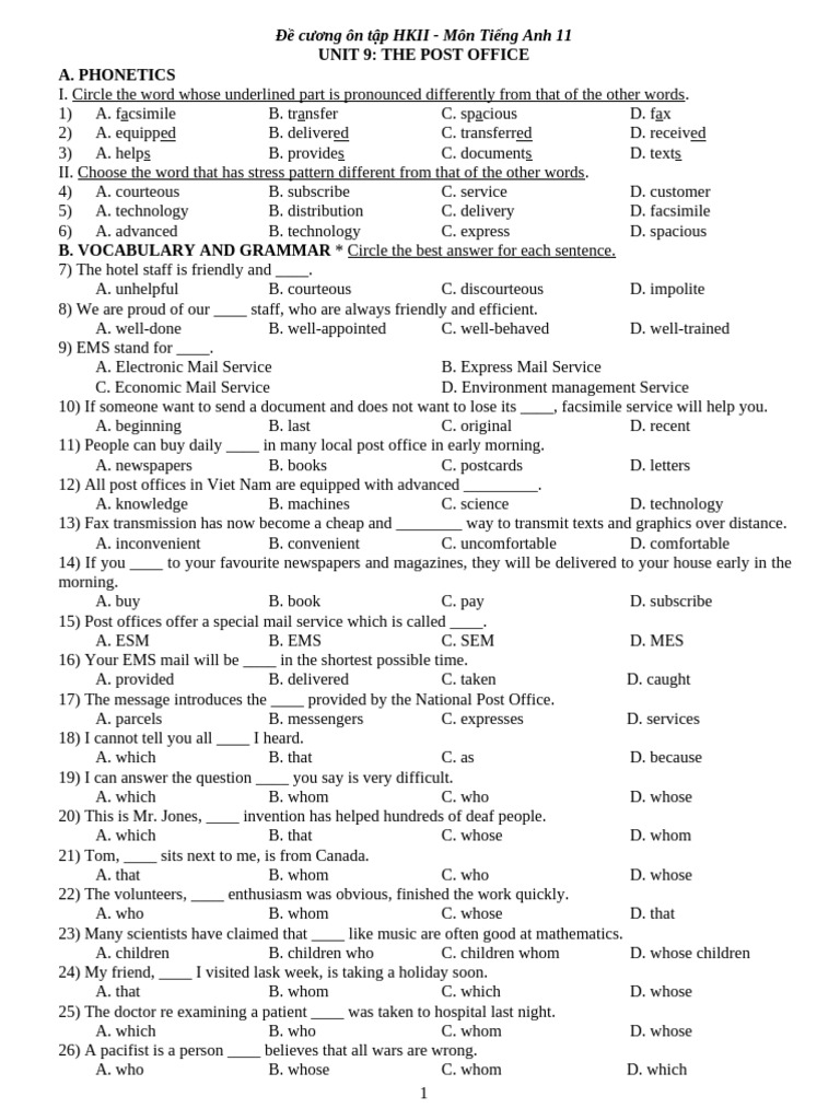De Cuong on Thi Hoc Ki II Theo Unit | PDF | Energy Development | Fuels