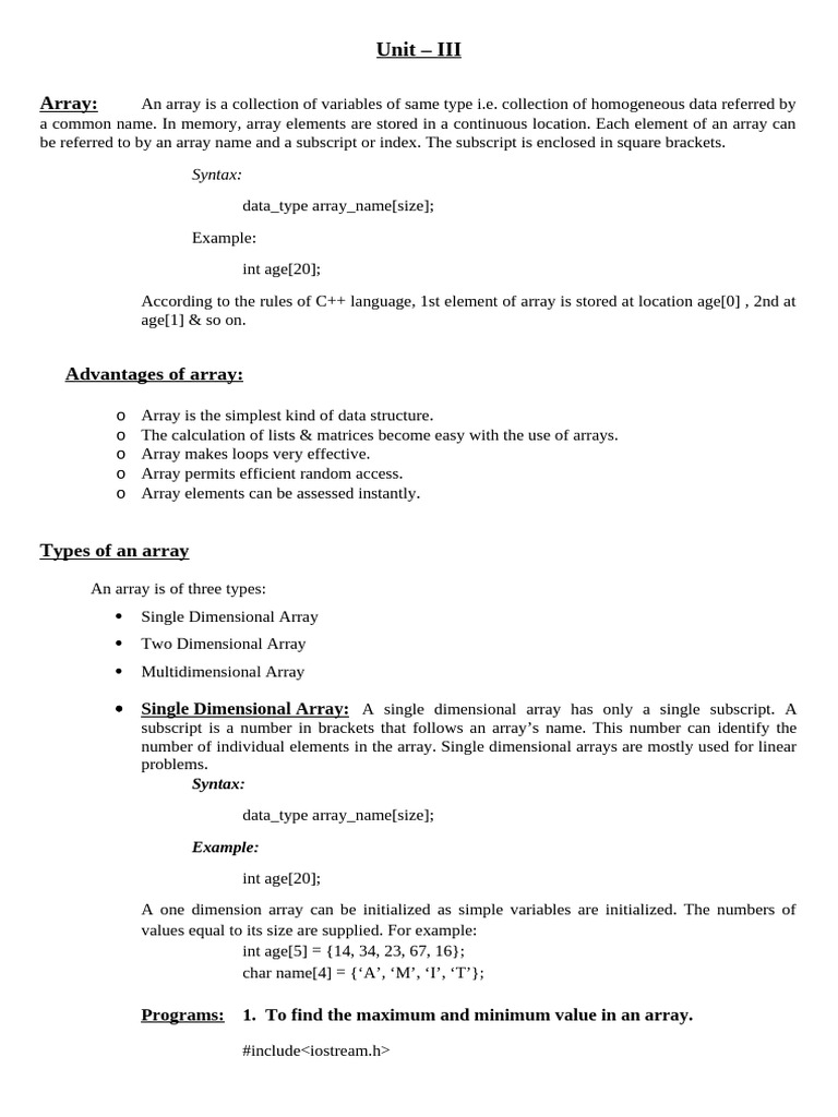 Unit Iii C Pdf Computer Programming Algorithms And Data Structures