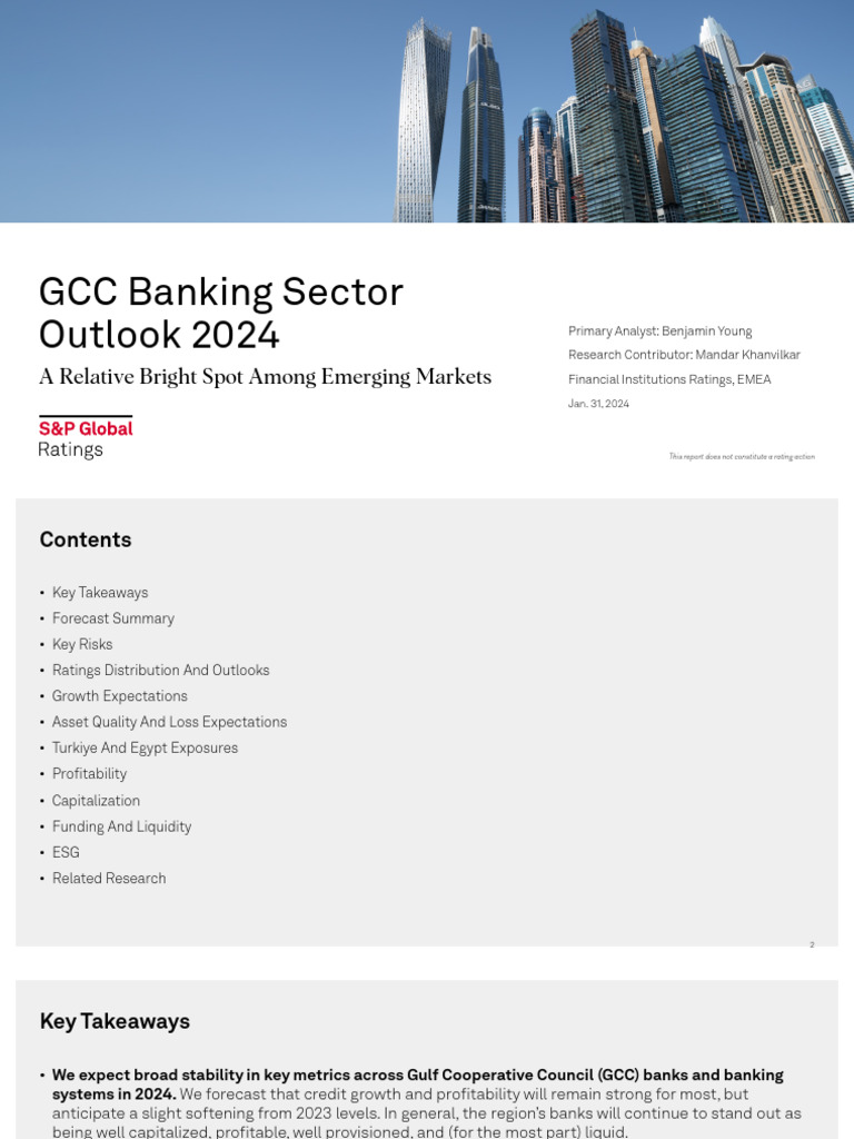 GCC Banking Sector Outlook 2024 - S& P Global | PDF | Gulf Cooperation ...