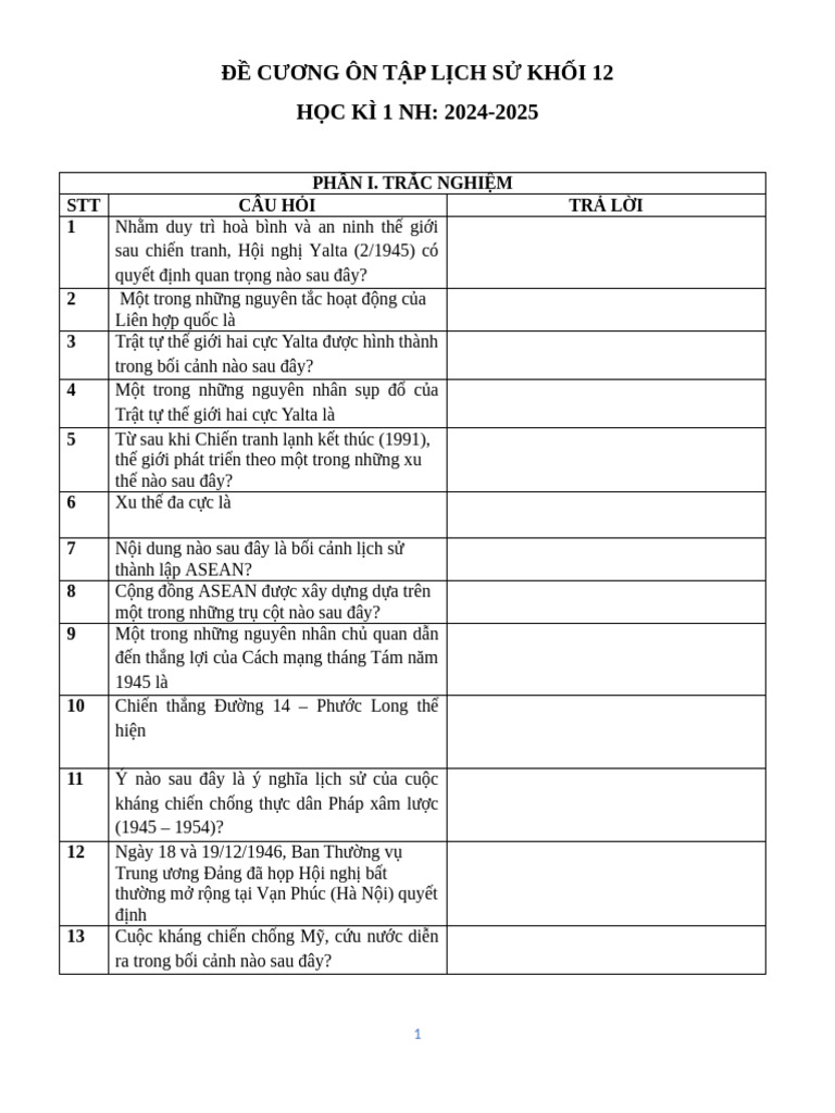 7 12 khoi 12 ĐỀ CƯƠNG HS2 2 | PDF