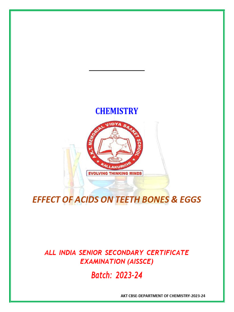 Acid Effects on Teeth and Bones Experiment | PDF | Tooth Enamel ...