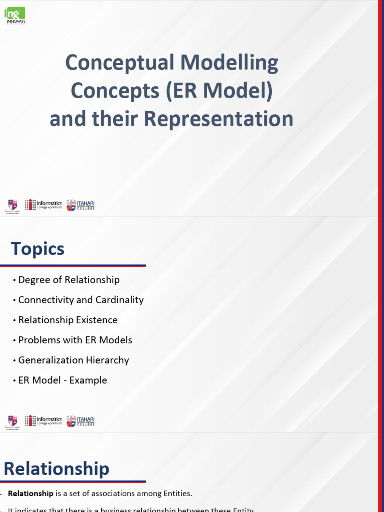 Conceptual Modelling Concepts (ER Model) and Their Representation | PDF