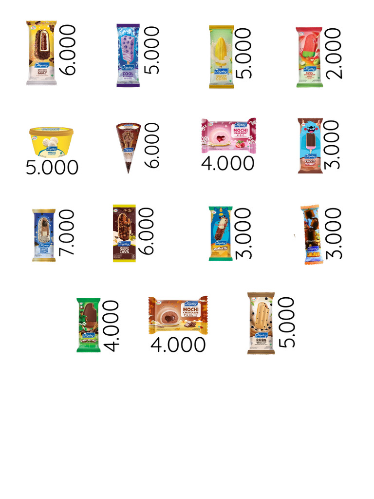 Green and Beige Leafy Ice Cream Price List Menu | PDF