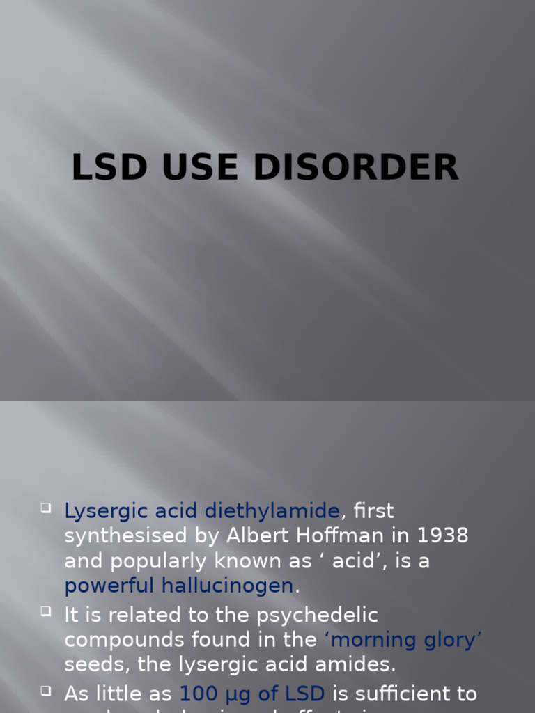 LSD & Barbiturate Use Disorder | PDF | Benzodiazepine | Diseases And ...
