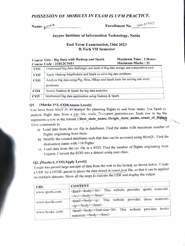 Big Data With Hadoop & Spark - VII | PDF | Apache Hadoop | Databases