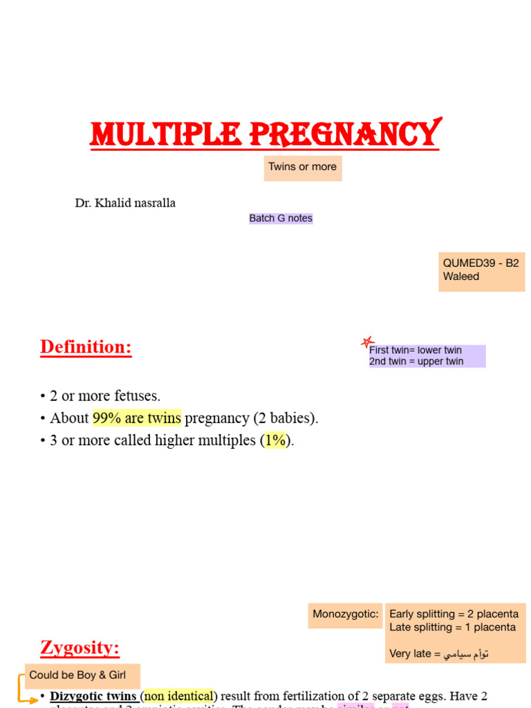 Understanding Multiple Pregnancy | PDF | Twin | Pregnancy