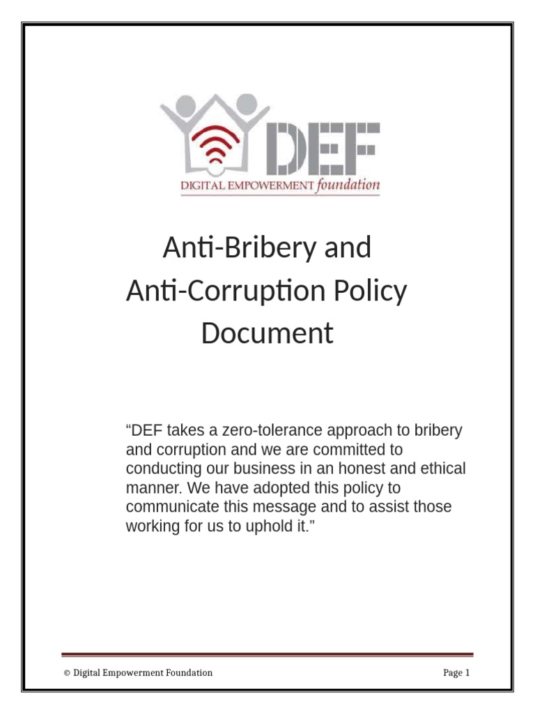 Anti Bribery Anti Corruption Policy 2 | PDF | Bribery | Corruption