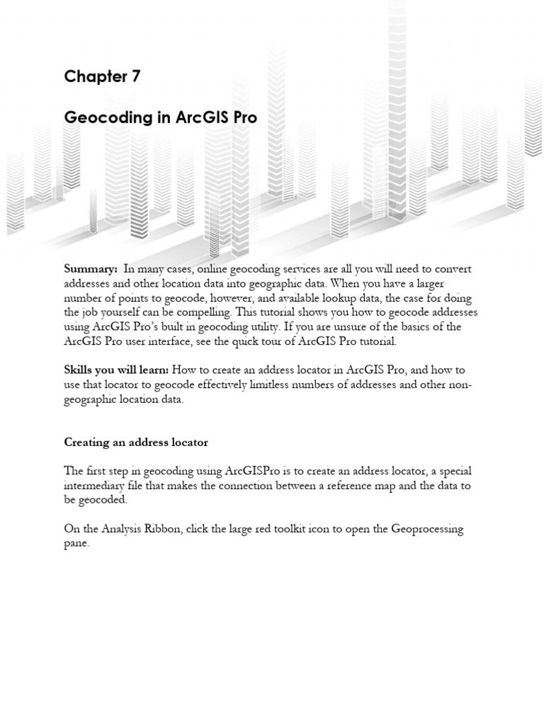 CH7 - Geocoding in ArcGIS Pro | PDF | Arc Gis | Microsoft Excel