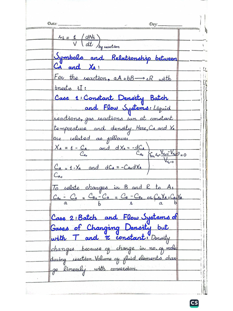 Formula Sheet (CRE) | PDF