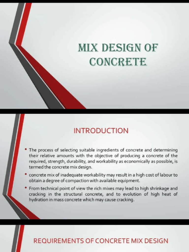 mix design concrete | PDF | Concrete | Cement