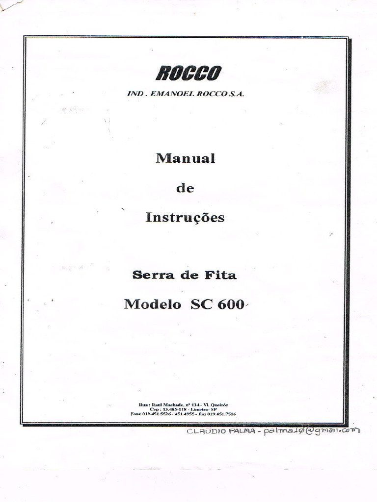 Manual Rocco SC-600 | PDF
