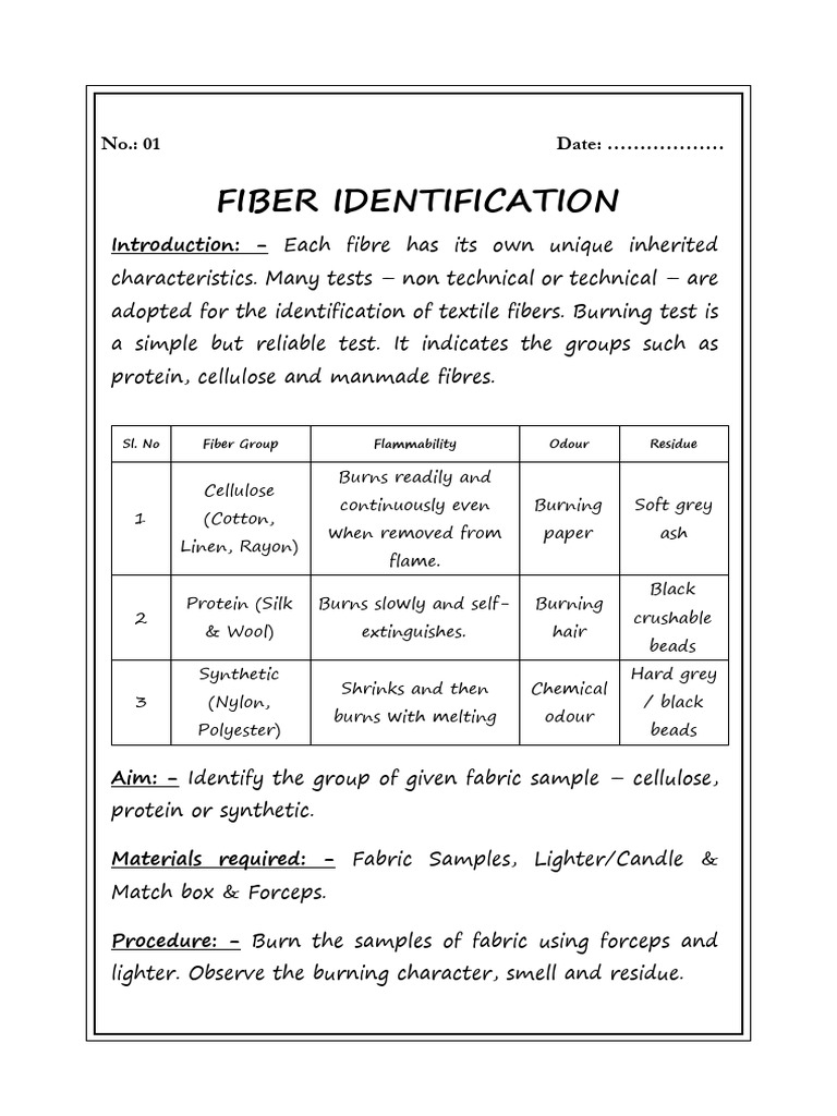 01_Fiber Identification | PDF | Fibers | Textiles