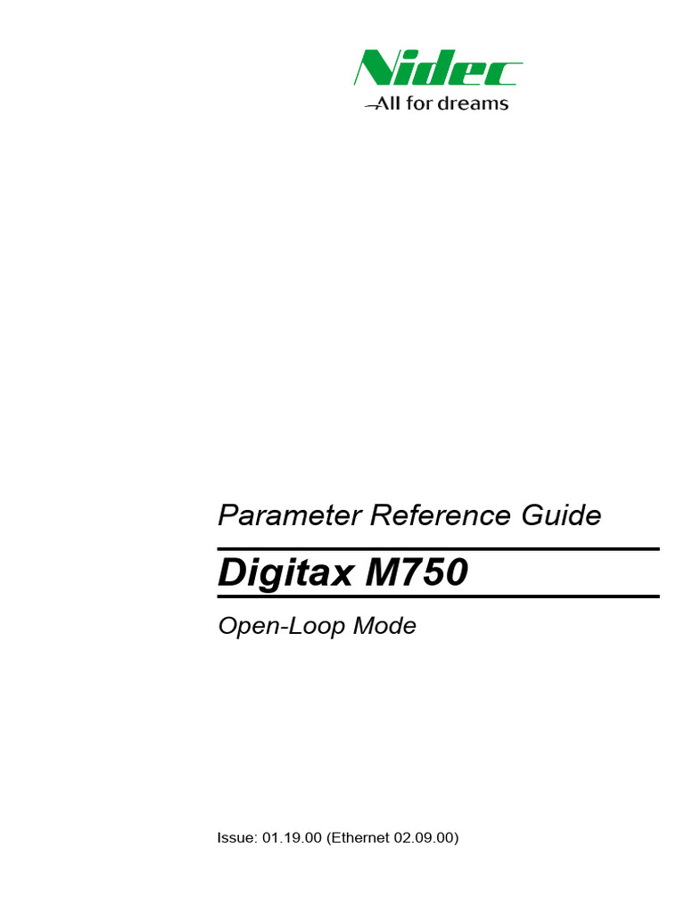 Digitax M750 PRG (Ethernet) (Open-Loop) | PDF | Parameter (Computer ...
