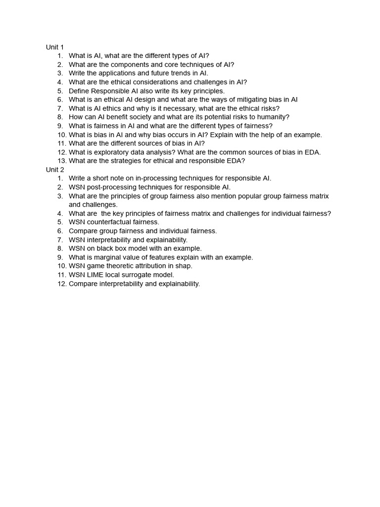 Responsible AI QB | PDF