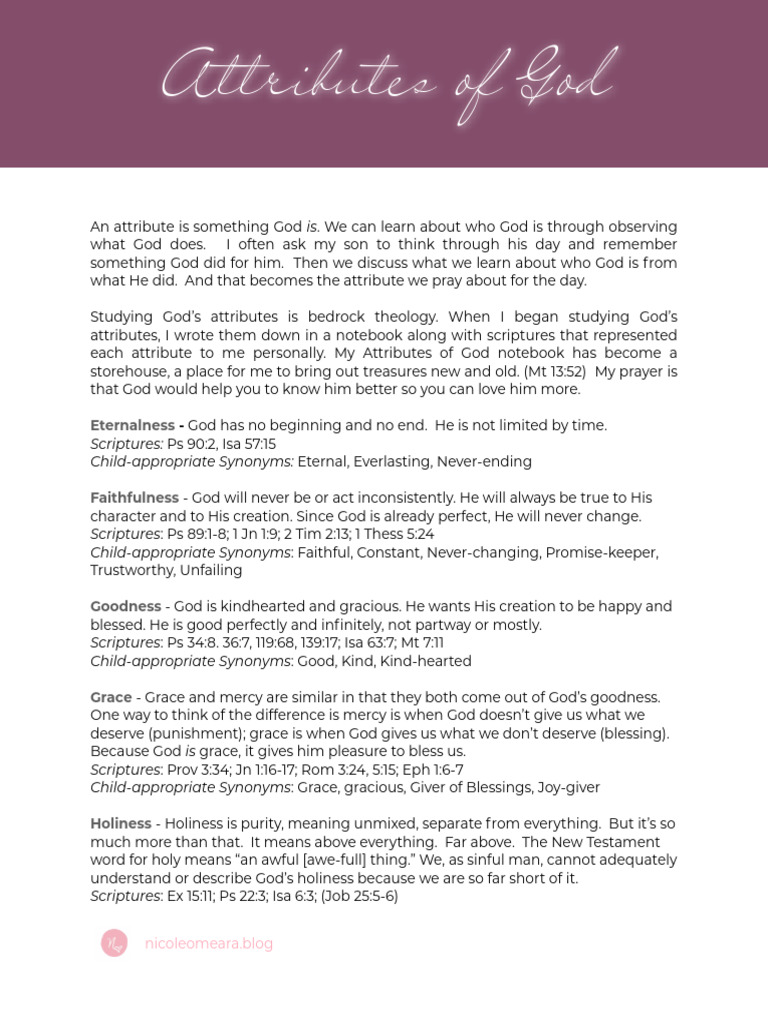 Attributes+of+God+Glossary April+2021 | PDF | God | Mercy