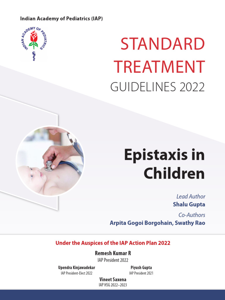 Epistaxis in Children: IAP Guidelines | PDF | Human Nose | Blood