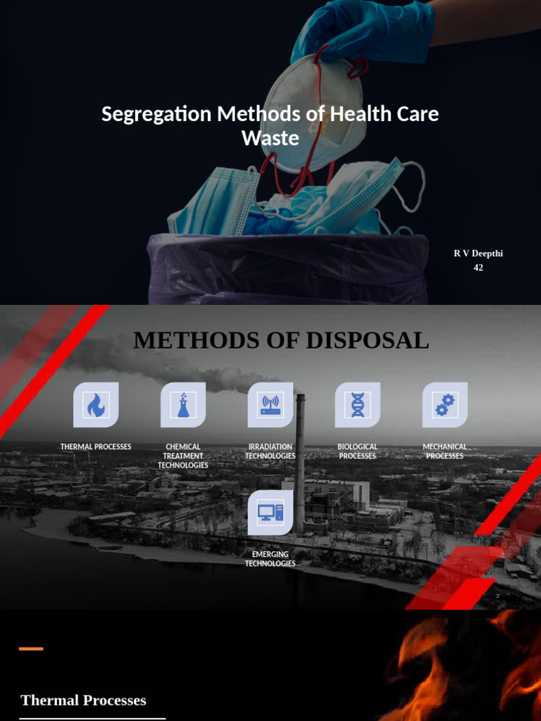 Health Care Waste Segregation Methods | PDF | Incineration | Waste
