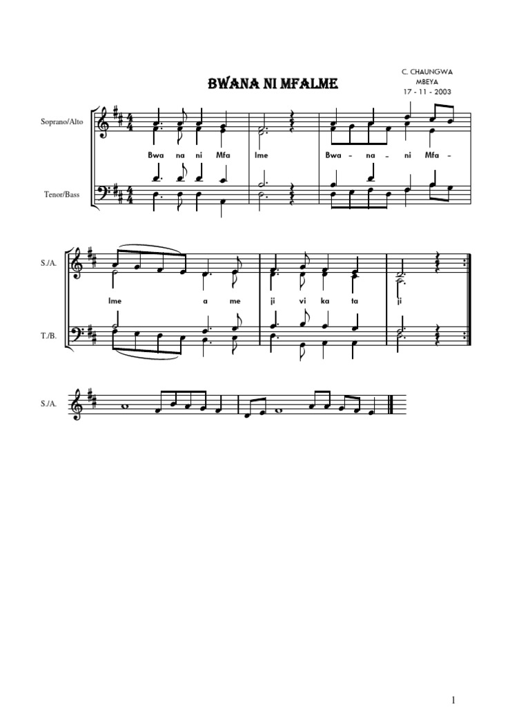 Bwana Ni Mfalme | PDF