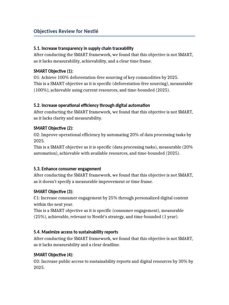 Nestle Objectives Review | PDF | Business | Economies