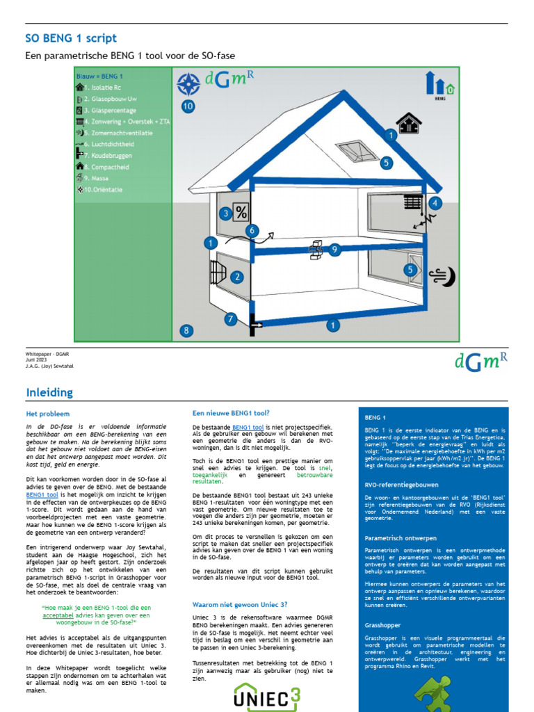Whitepaper Een Parametrische BENG 1 Tool Voor de SO Fase | PDF