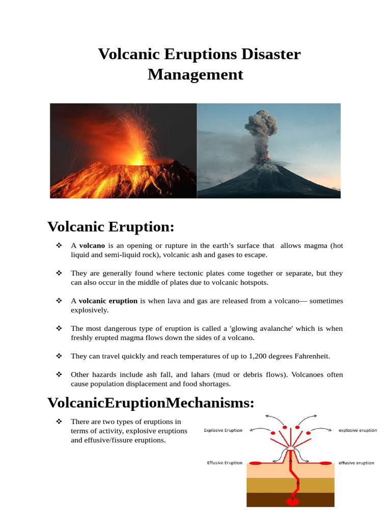 Volcanic Eruption 1 | PDF | Types Of Volcanic Eruptions | Volcano