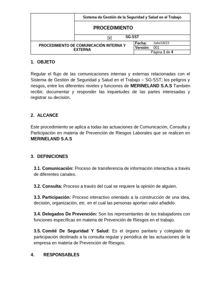 Procedimiento de comunicacion externa | PDF