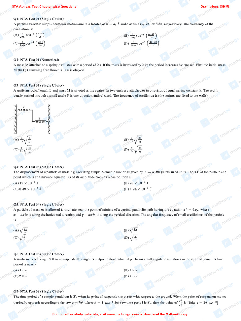 15 Oscillations (SHM) | PDF