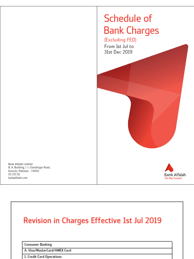 Schedule of Bank Charges Jun to Dec 2019 Conventional (1) | PDF ...