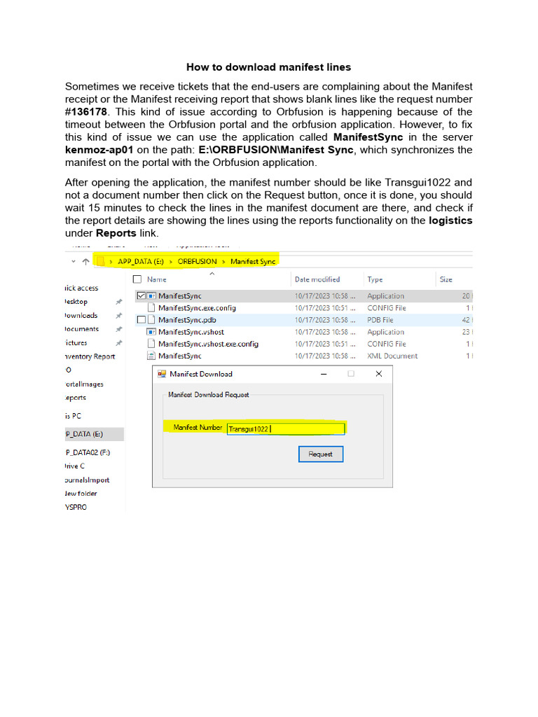 How To Download Manifest Lines | PDF