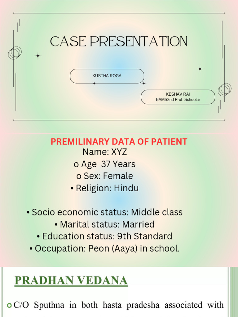 Kustha Roga Case Study and Treatment Plan | PDF