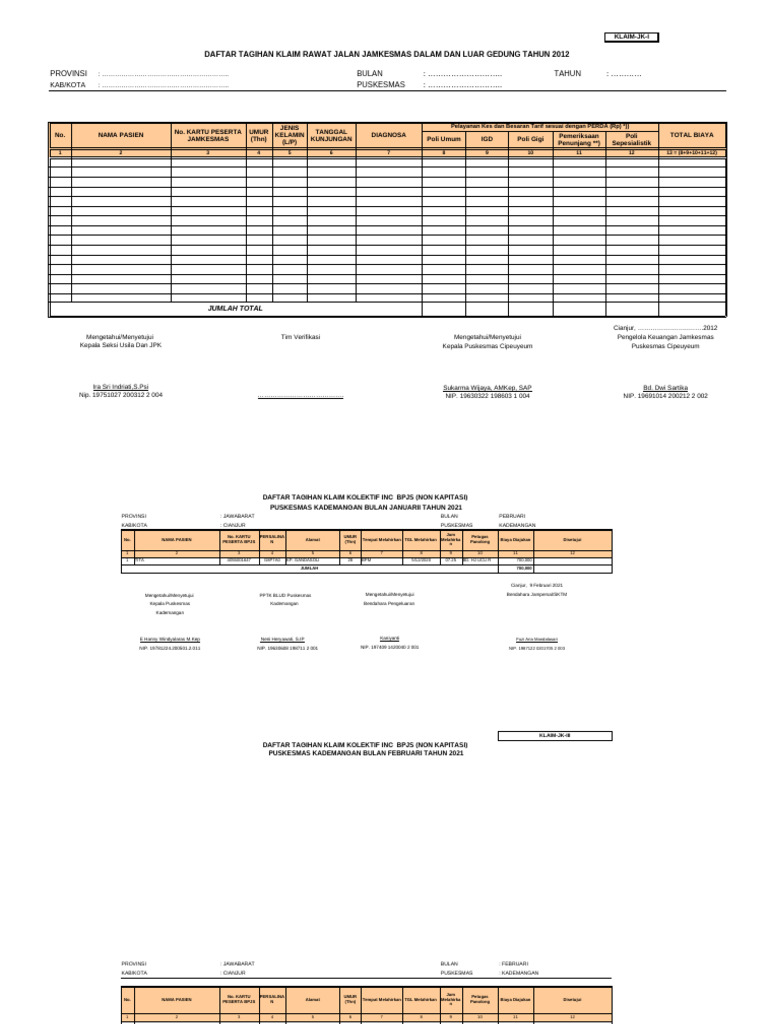 Kleman BPJS KDM Excel | PDF