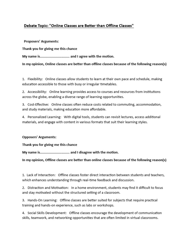 Debate Elementary Level | PDF