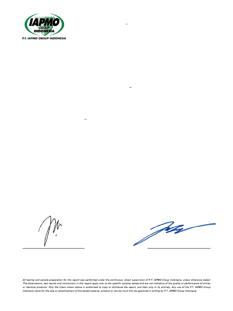 SNI 7593:2010 Testing Report | PDF