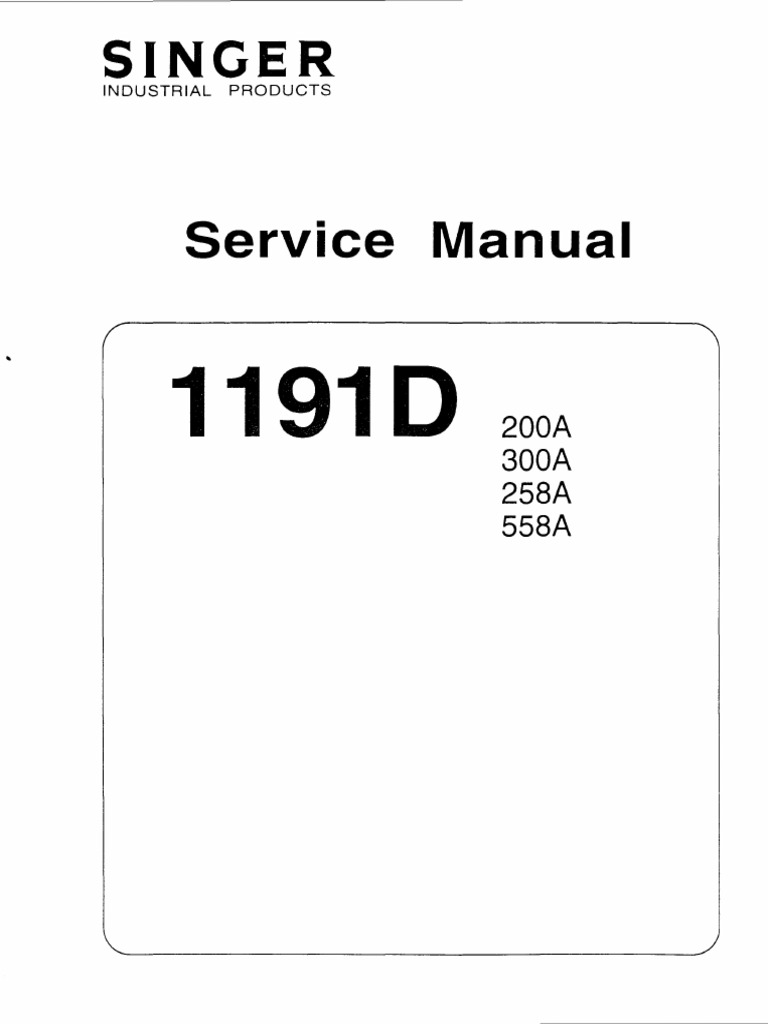 Singer 1191D Service Manual Guide | PDF | Sewing | Mechanical Engineering
