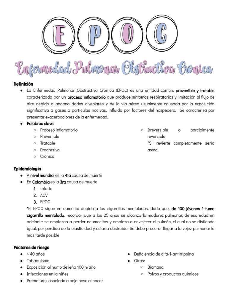 Clase EPOC | PDF | Enfermedad pulmonar obstructiva crónica | Tos