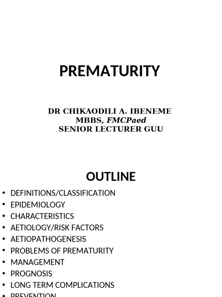 Prematurity | PDF | Preterm Birth | Low Birth Weight