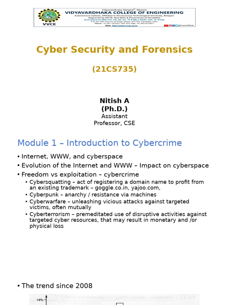 Cyber Security and Forensics - 21CS735 | PDF | Cybercrime | Malware
