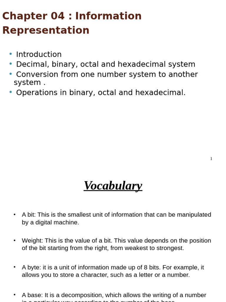 Chapter 4 - Iinformation Representation | PDF | Encodings | Mathematical Notation