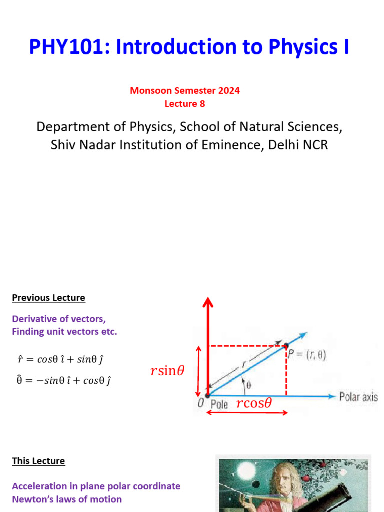 PHY 101_Lecture_8 _2024 | PDF | Acceleration | Force