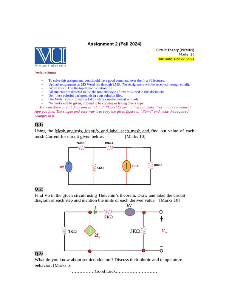 Fall 2024 - PHY301 - 2 | PDF