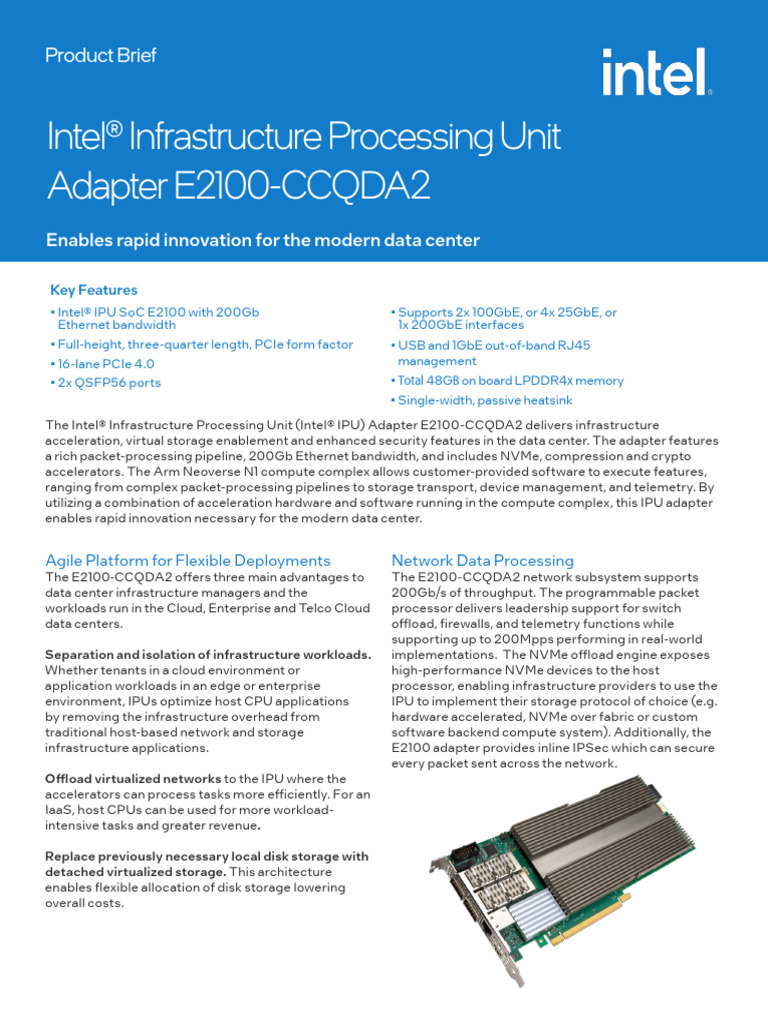Intel IPU | PDF | Cloud Computing | Central Processing Unit
