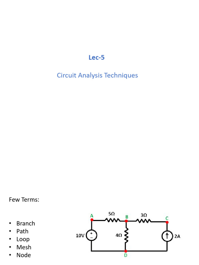 Circuit Analysis: Mesh & Nodal Techniques | PDF