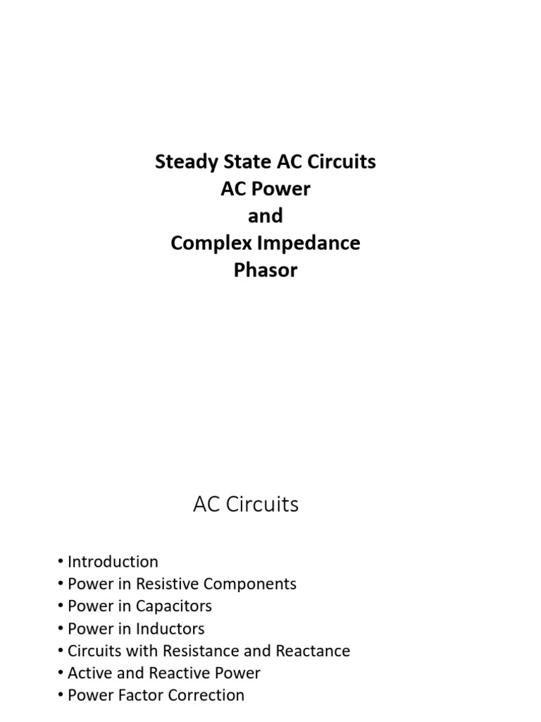 Lec 13 AC Circuits Power Impedance Phasor | PDF | Metrology | Electrical Engineering