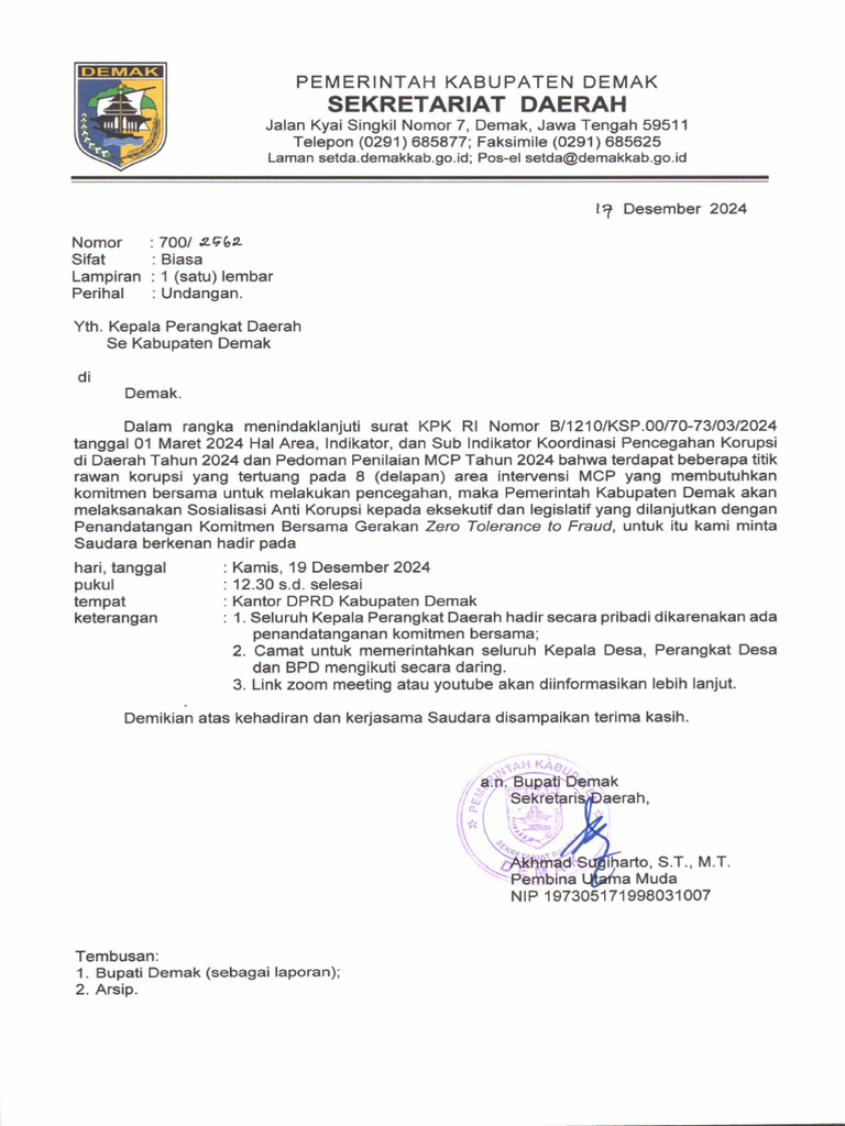 Undangan-Sosialisasi Ankor Legislatif Dan Eksekutif | PDF